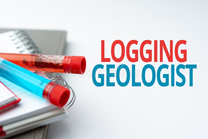 Hand Writing Sign Logging Geologist Internet Concept Layout And