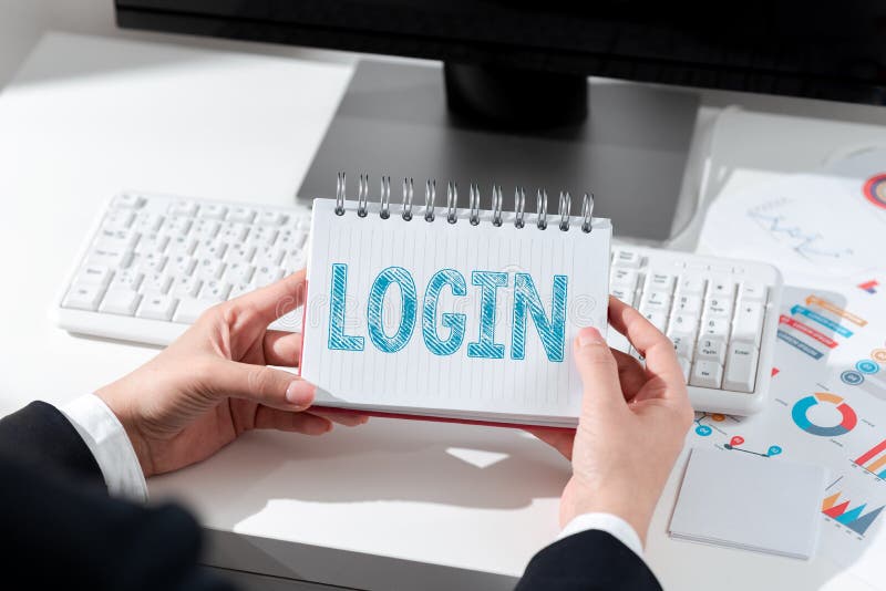 Hand Writing Sign Login. Business Overview Process by Which an ...