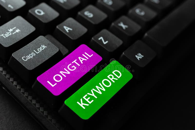 Hand Writing Sign Longtail Keyword. Word for Designed for Processing ...