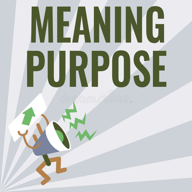 Hand Writing Sign Meaning Purpose. Word for the Reason for Which ...