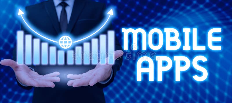 Hand Writing Sign Mobile Apps. Business Concept a Software Application ...