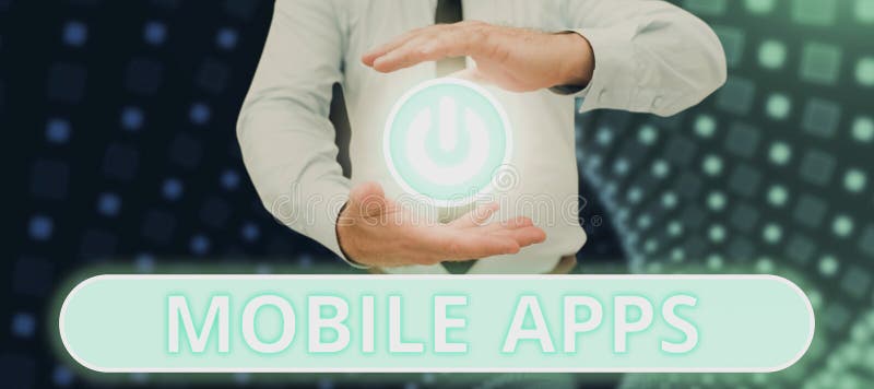 Hand Writing Sign Mobile Apps. Internet Concept a Software Application ... Hand Writing Sign Mobile Apps. Internet Concept a Software Application ...