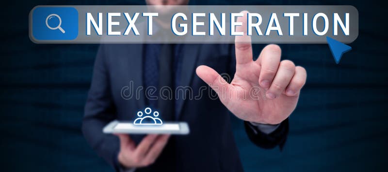 Hand Writing Sign Next Generation. Business Showcase Product that Has ...