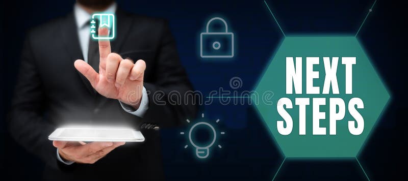 Text Caption Presenting Next Steps. Business Overview Numper of Process ...