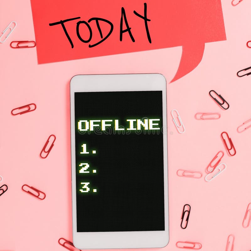 Hand Writing Sign Offline. Business Idea Not Having Directly Connected ...