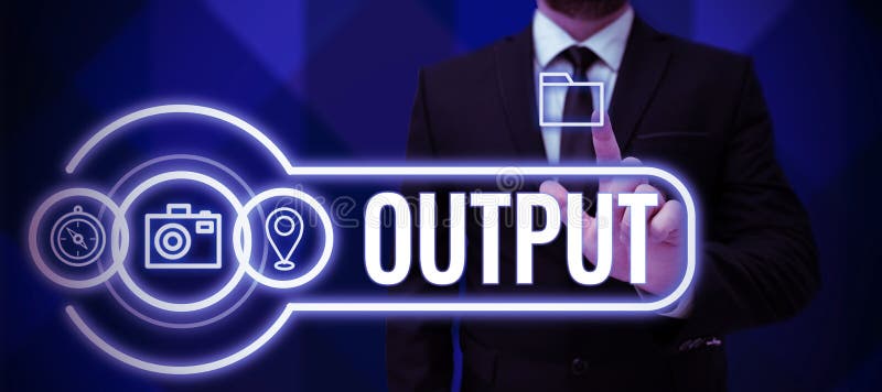 Text Sign Showing Output Business Idea The Final Result Of Something