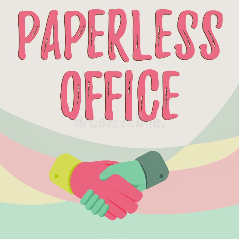 Text Showing Inspiration Paperless Office. Business Concept Work ...