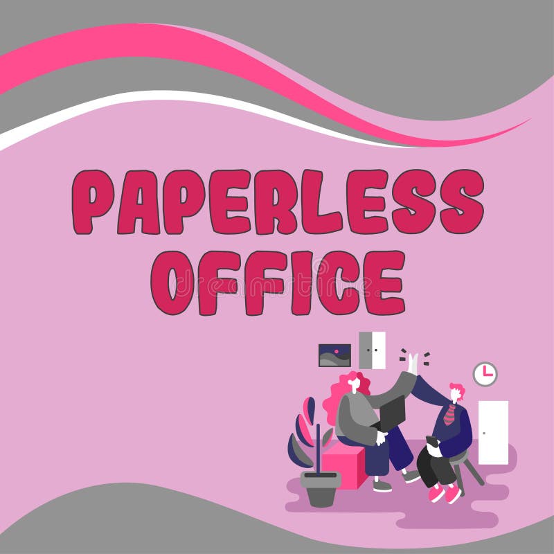 Text Caption Presenting Paperless Office. Business Showcase Work ...