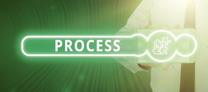 Hand Writing Sign Process. Business Idea Series of Progressive ...