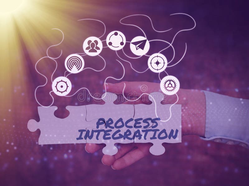 Hand Writing Sign Process Integration. Business Idea Connectivity of ...