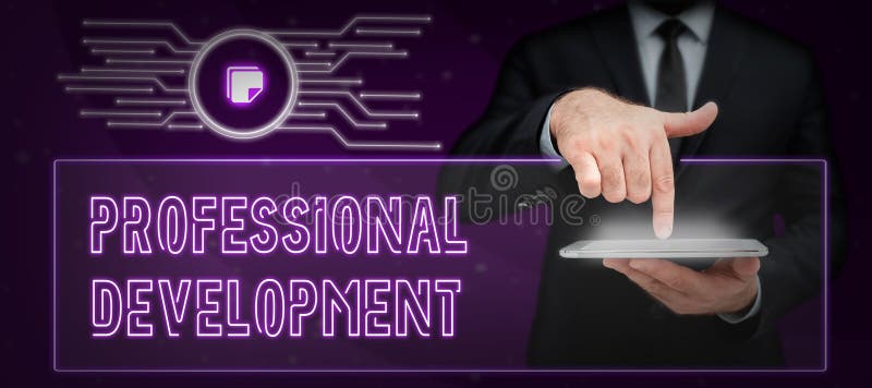 Hand Writing Sign Professional Development. Business Idea Learning To ...