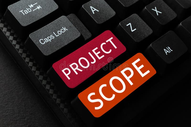 Hand Writing Sign Project Scope. Business Approach Evaluation of Work ...