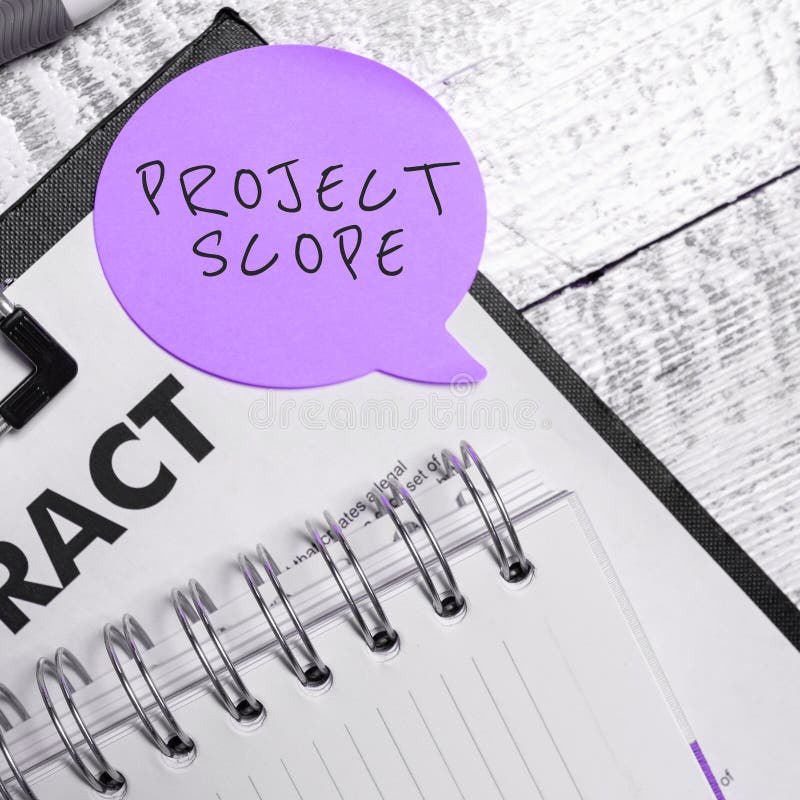 Hand Writing Sign Project Scope. Business Approach Evaluation of Work ...