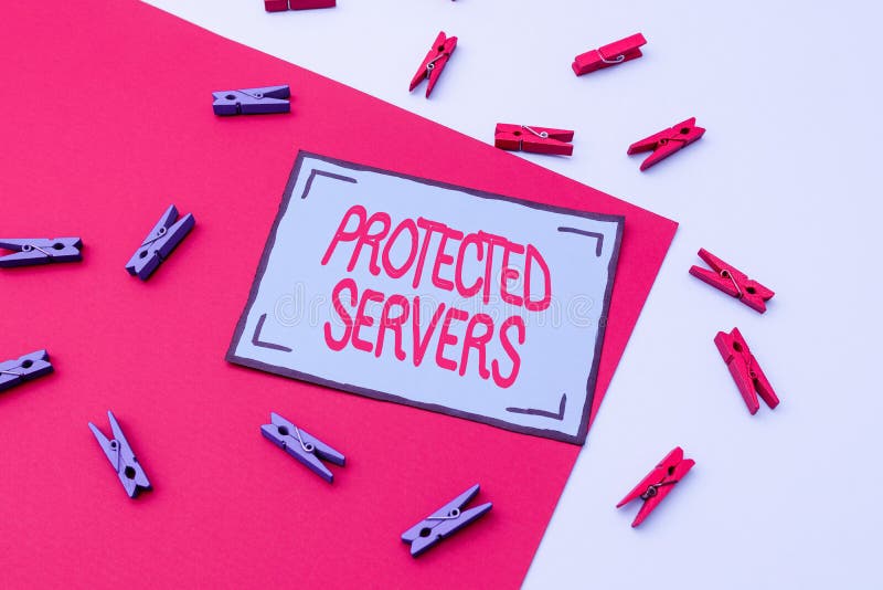 Hand Writing Sign Protected Servers. Concept Meaning Technology for ...