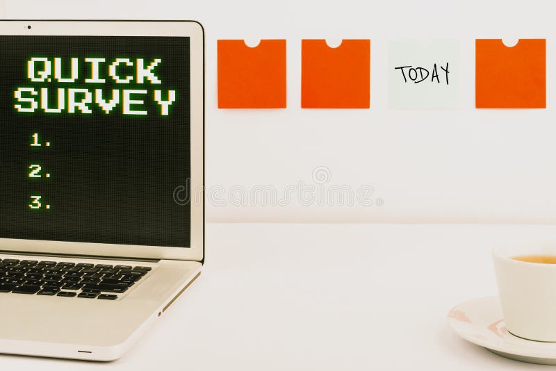Hand Writing Sign Quick Survey. Business Approach Conduct Fast Check on ... Hand Writing Sign Quick Survey. Business Approach Conduct Fast Check on ...