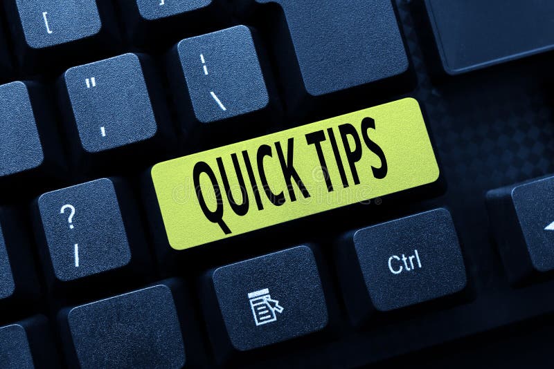 Hand Writing Sign Quick Tips. Concept Meaning Small but Particularly ...