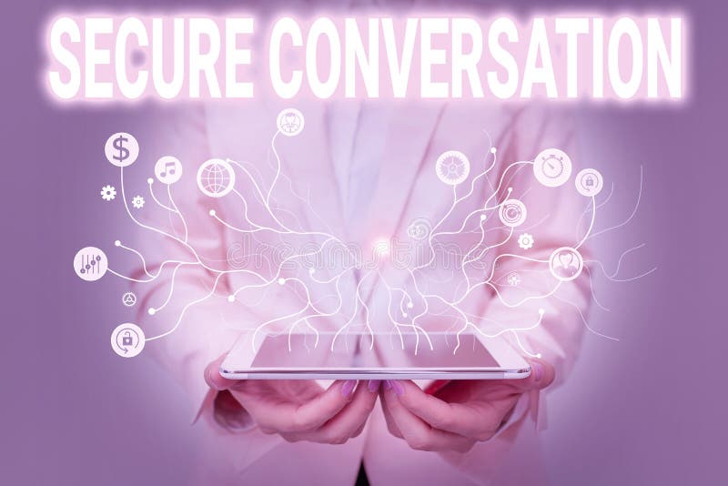 Text Sign Showing Secure Conversation. Business Overview Secured ...