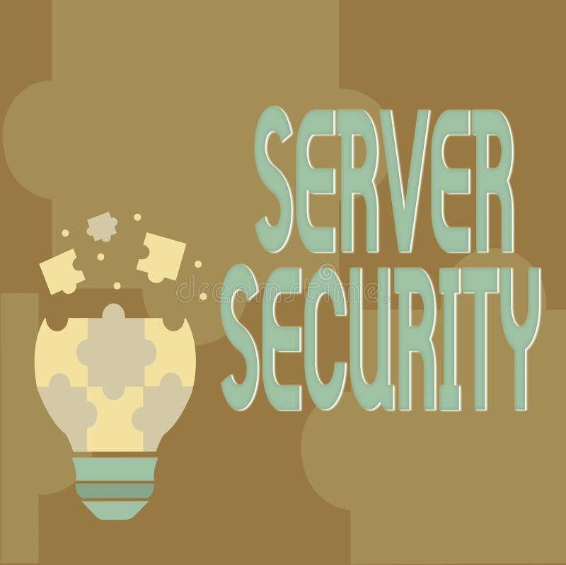 Hand Writing Sign Server Security. Word for Web Server that Guarantees ...