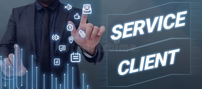 Text Caption Presenting Service ClientDealing with Customers ...