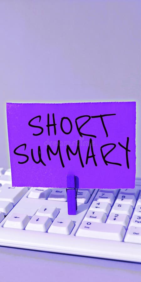 Hand Writing Sign Short Summary. Business Overview Brief Statement of ...