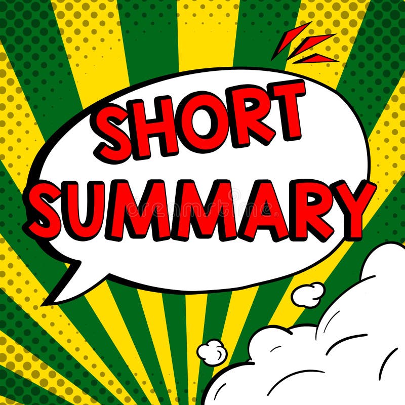 Hand Writing Sign Short Summary. Word for Brief Statement of Main ...