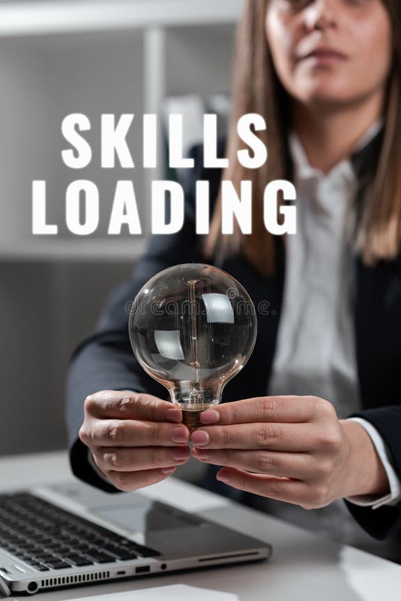 Conceptual Caption Skills Loading. Conceptual Photo Points Out the ...