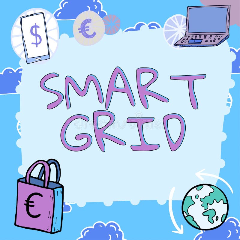 Hand Writing Sign Smart Grid. Concept Meaning Includes of Operational ...