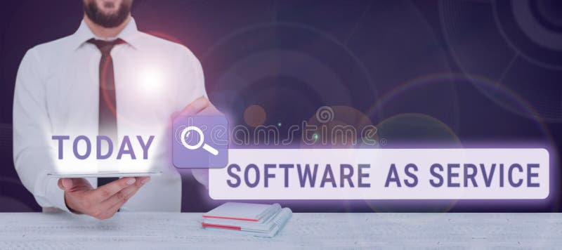 Writing Displaying Text Software As Service. Concept Meaning on Demand ...