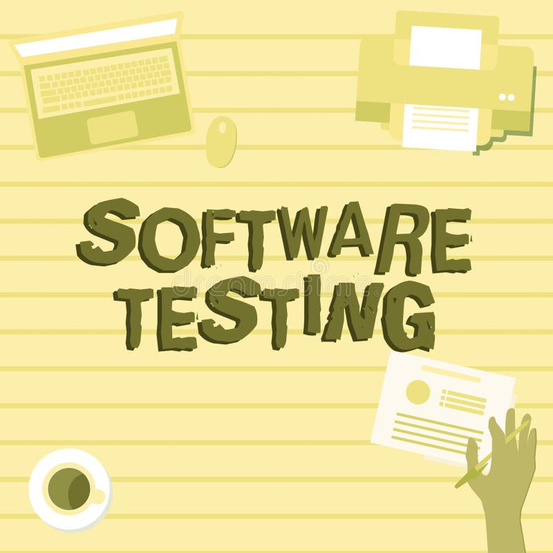 Hand Writing Sign Software Testing. Business Overview Investigation ...