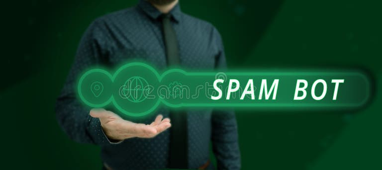 Hand Writing Sign Spam Bot. Business Approach Autonomous Program on the ...