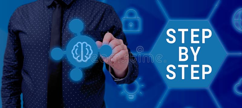 Hand Writing Sign Step by Step. Business Idea Slow Progress Road To ...