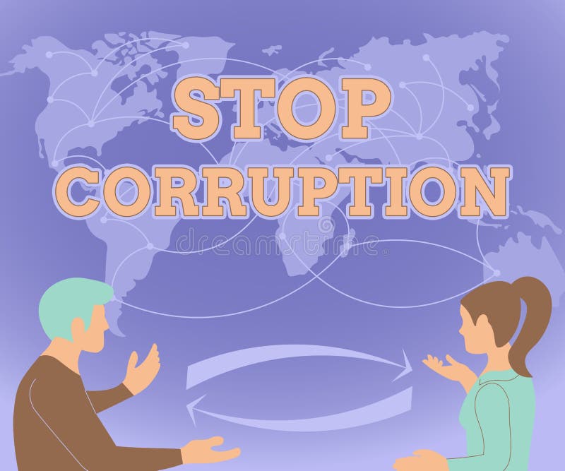 Handwriting Text Stop Corruption. Business Showcase Put an End in ...