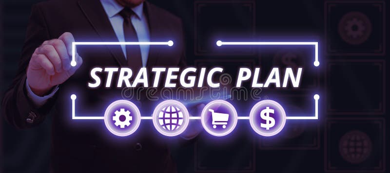 Hand Writing Sign Strategic Plan. Business Showcase a Process of ...