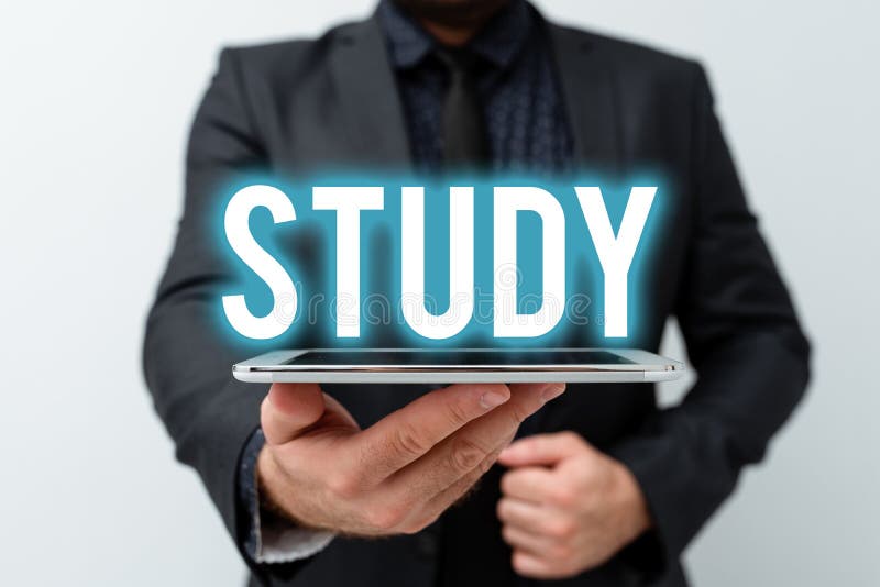 Hand Writing Sign Study. Business Idea Devotion of Time and Attention ...