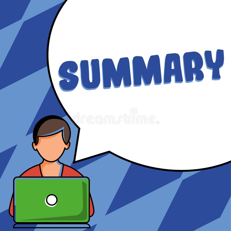 Hand Writing Sign Summary. Business Overview Brief Statement Abstract ...