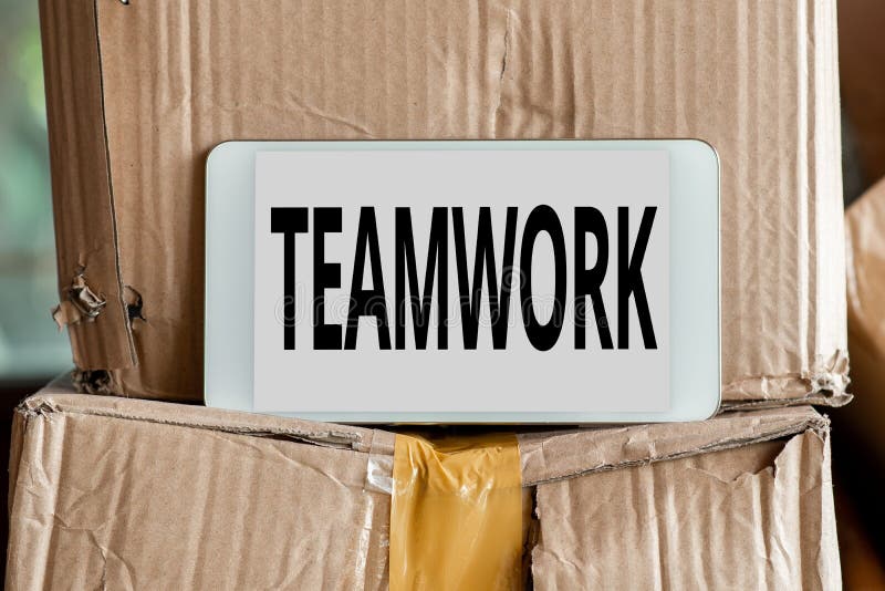 Hand Writing Sign Teamwork. Concept Meaning Combined Action of Group ...