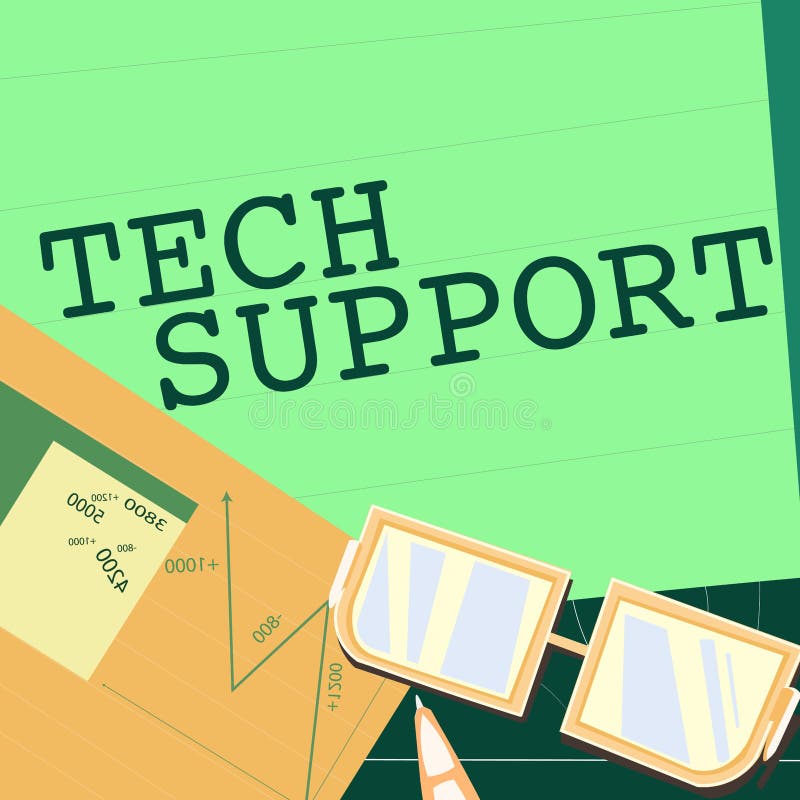 Hand Writing Sign Tech Support. Business Approach Assisting Individuals ...