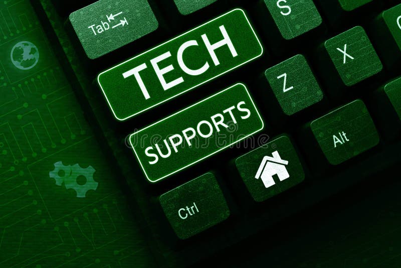 Hand Writing Sign Tech Supports. Concept Meaning Help Given by ...