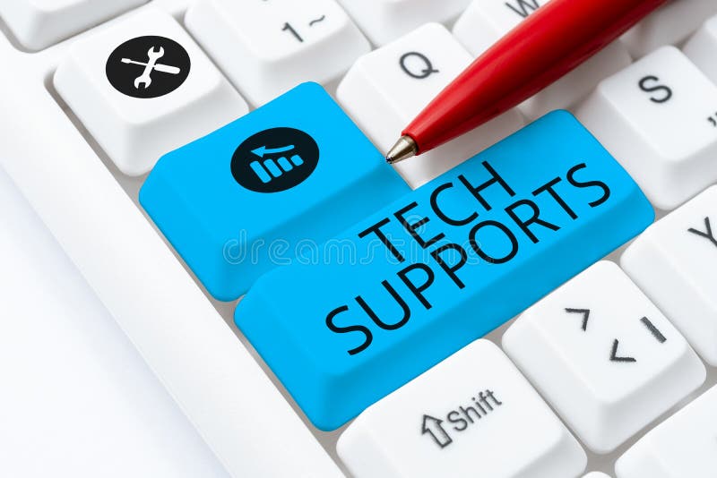 Text Caption Presenting Tech Supports. Conceptual Photo Help Given by ...