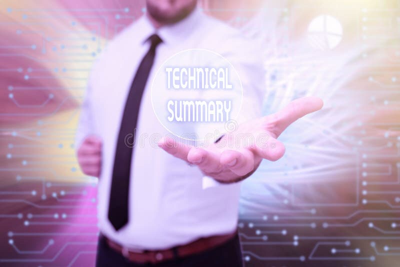 Hand Writing Sign Technical Summary. Conceptual Photo Includes ...