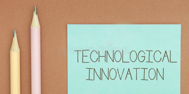 Handwriting Text Technological Innovation. Word Written on New ...