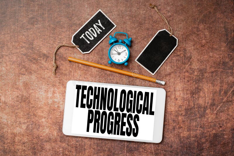 Hand Writing Sign Technological Progress. Conceptual Photo Overall ...