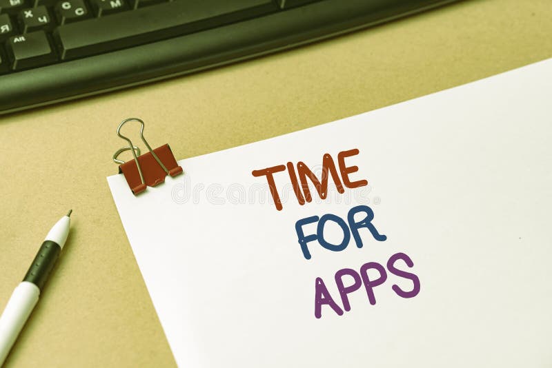 Hand Writing Sign Time for Apps. Word Written on Make Use of ...