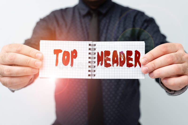 Writing Displaying Text Top Header. Business Approach Text at the Top ...