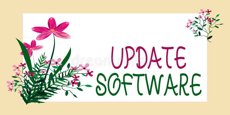 Hand Writing Sign Update Software Business Approach Replacing Program With A Newer Version Of
