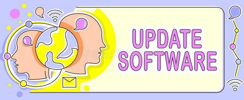 Hand Writing Sign Update Software. Word for Replacing Program with a ...