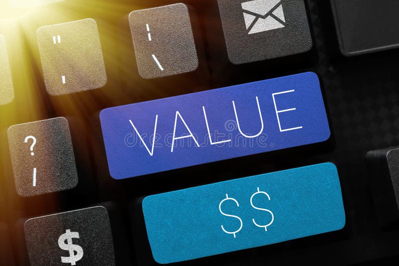 Conceptual Display Value Dolar. Internet Concept the Worth of the ...