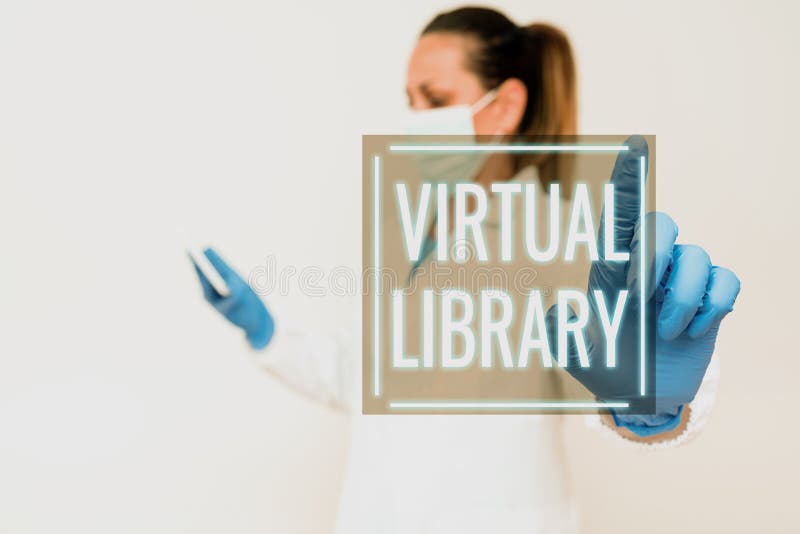 Text Sign Showing Virtual Library. Concept Meaning Collection of ...