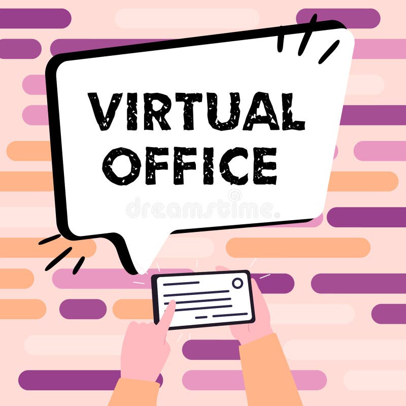 Text Caption Presenting Virtual Office. Word for Mobile Work ...