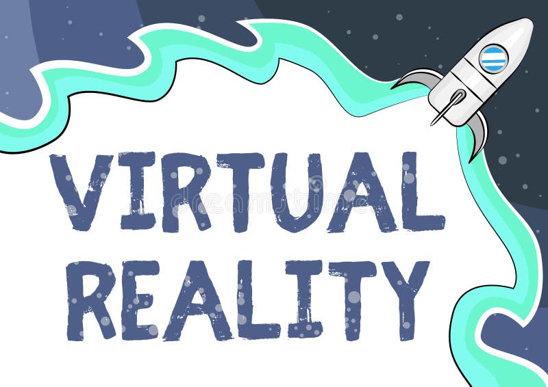 Writing Displaying Text Virtual Reality. Concept Meaning an Artificial ...